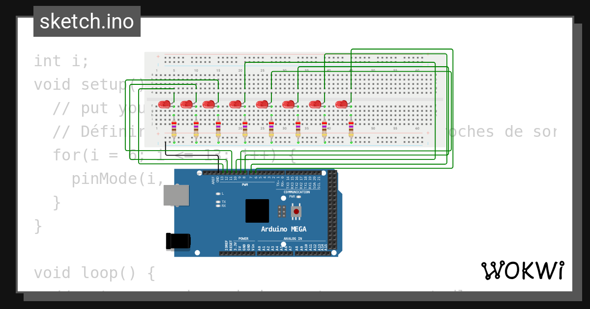 Chénillard Wokwi Esp32 Stm32 Arduino Simulator