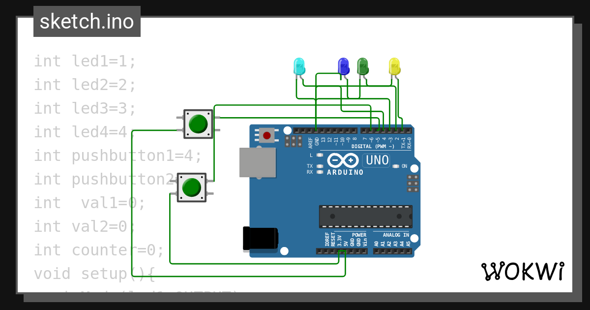 Led4 Wokwi Esp32 Stm32 Arduino Simulator 