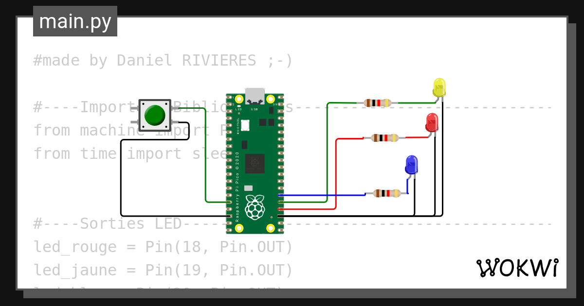 Raspberry Pi Pico 2 Led 2 Buttons Copy Wokwi Esp32 Stm32 Arduino 1959