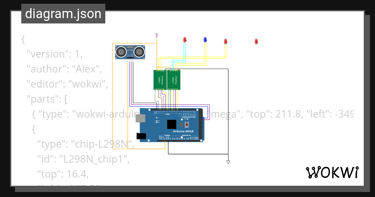 MegaL298N 3 Copy - Wokwi ESP32, STM32, Arduino Simulator
