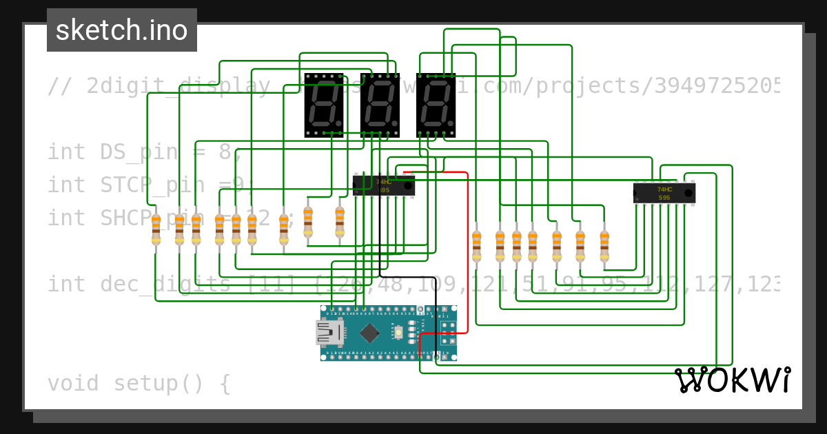 2digitdisplay Wokwi Esp32 Stm32 Arduino Simulator