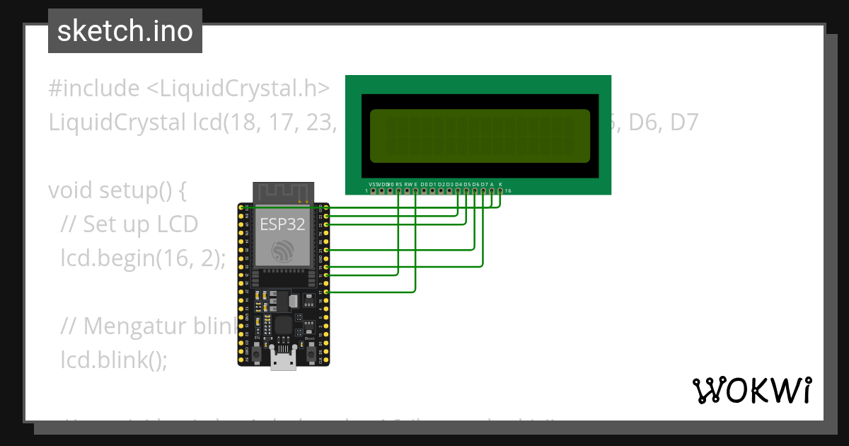 lcd - Wokwi ESP32, STM32, Arduino Simulator