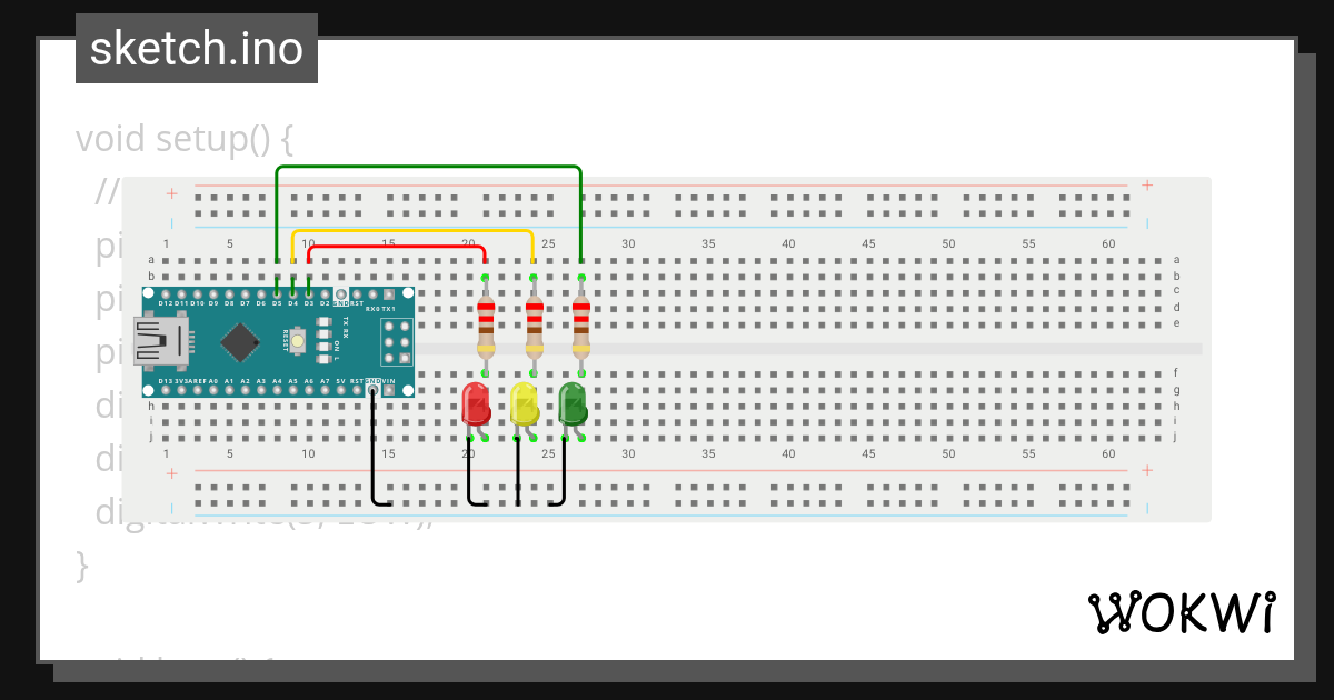 Ejercicio 3 Semáforo simple - Wokwi ESP32, STM32, Arduino Simulator