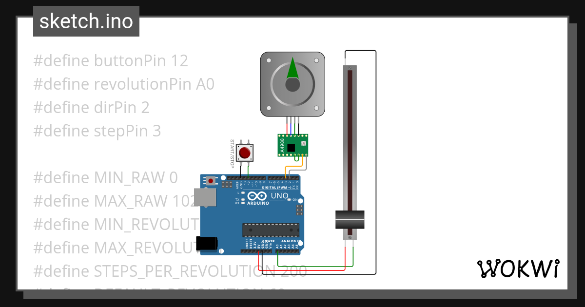 Toggle Start Single Stepper Motor - Wokwi ESP32, STM32, Arduino Simulator