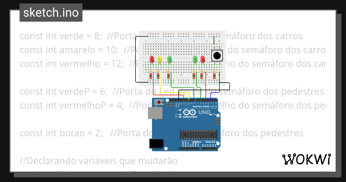 Semáforo para pedestres 2 Copy (2) - Wokwi ESP32, STM32, Arduino Simulator