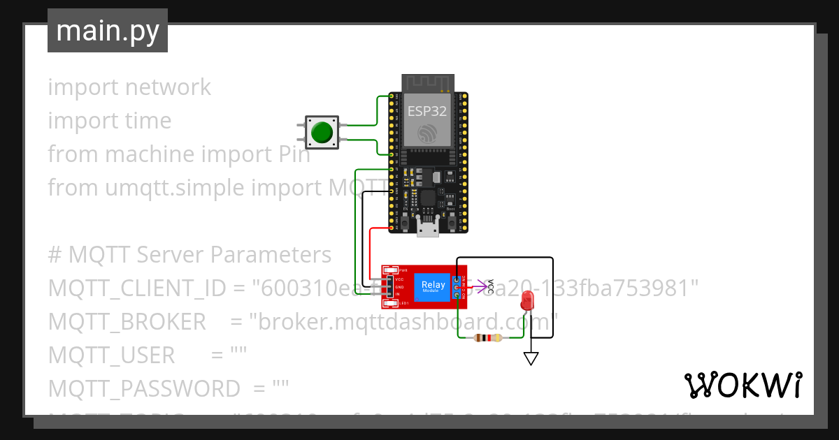 MicroPython MQTT Dining Light OWH - Wokwi ESP32, STM32, Arduino Simulator