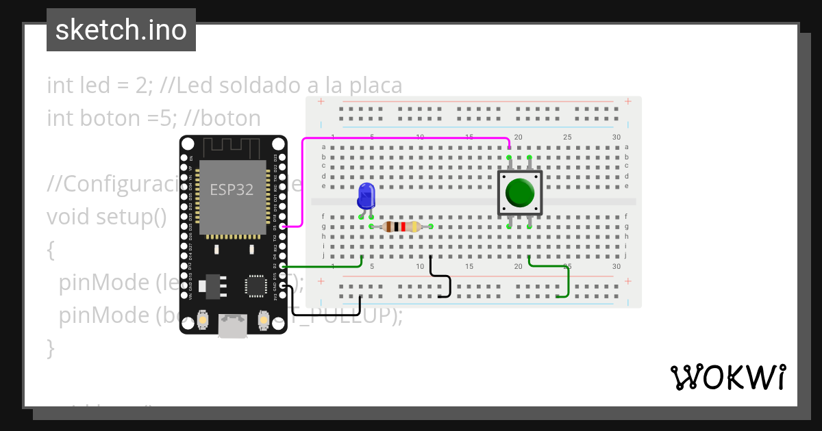 Entrada Salida Digital Wokwi Esp32 Stm32 Arduino Simulator 