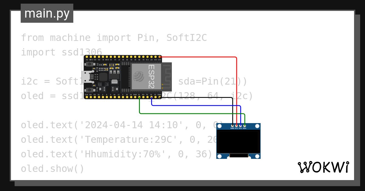 Oled顯示模組實作二 Wokwi Esp32 Stm32 Arduino Simulator 6098