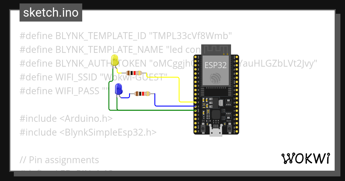 blynk - Wokwi ESP32, STM32, Arduino Simulator