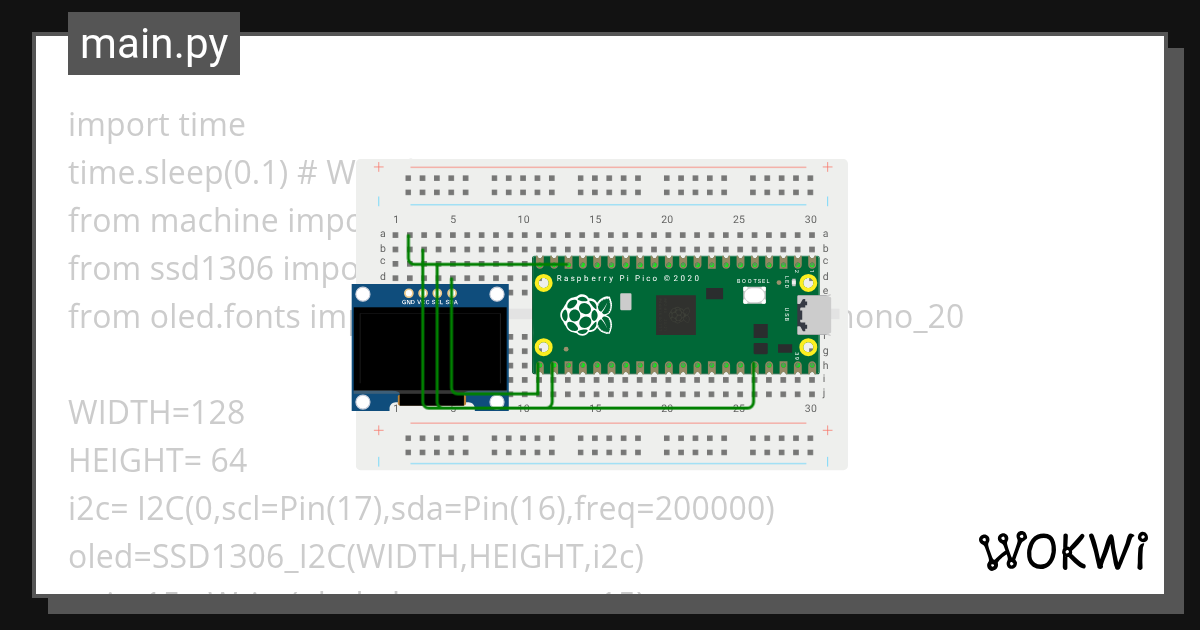 OLED.py - Wokwi ESP32, STM32, Arduino Simulator