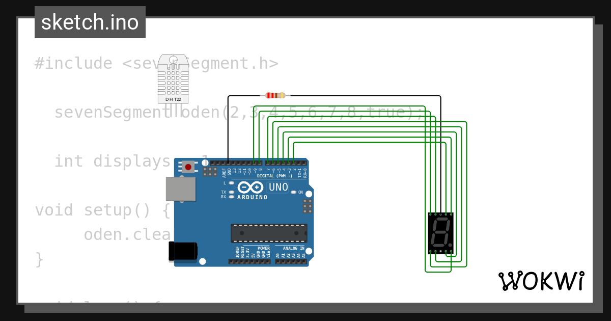 Odens 7 Segment Led Wokwi Esp32 Stm32 Arduino Simulator