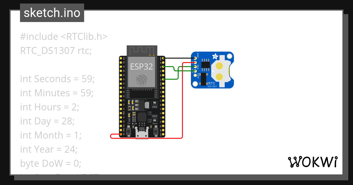 RTC DST Adjust V3 - Wokwi ESP32, STM32, Arduino Simulator