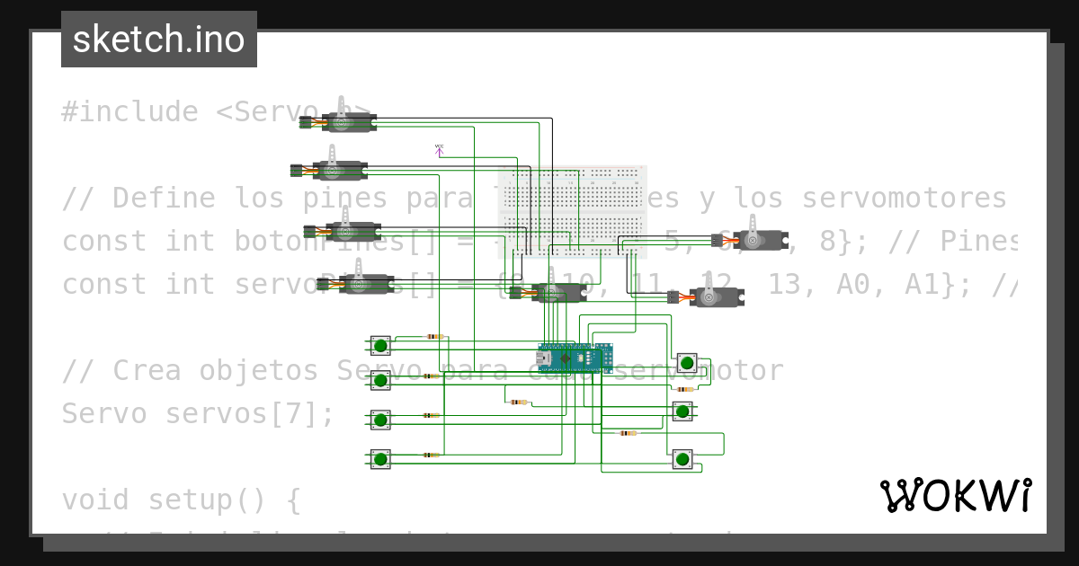 7 Servos Wokwi Esp32 Stm32 Arduino Simulator 1366