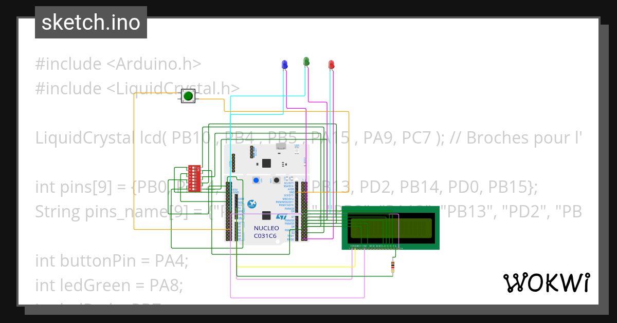 +LCD16*2 - Wokwi ESP32, STM32, Arduino Simulator