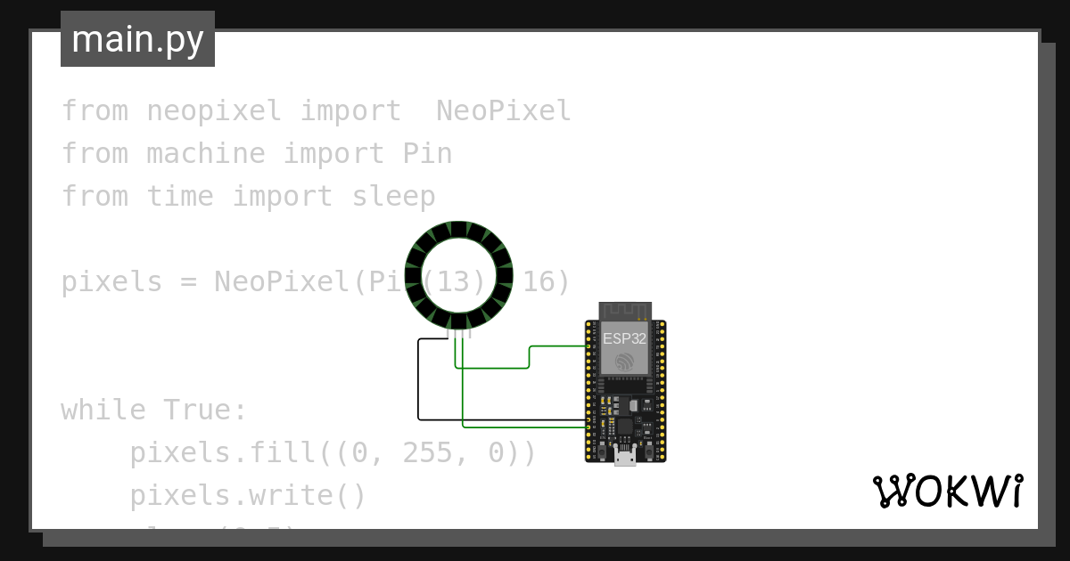 Neopixel Anillo 24x 5050 Wokwi Esp32 Stm32 Arduino Simulator