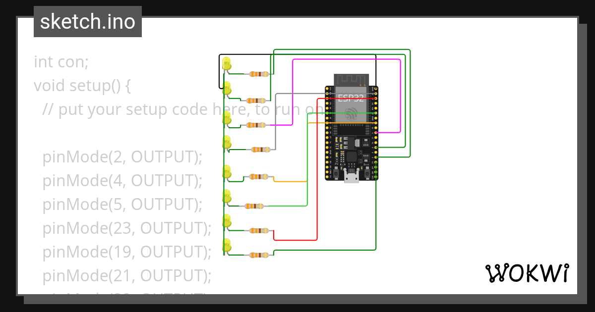 Secuencia Quedan Prendidos Wokwi Esp32 Stm32 Arduino Simulator