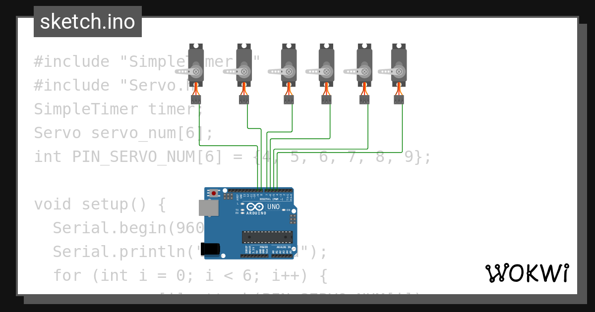 20240414—串口控制舵机 Wokwi Esp32 Stm32 Arduino Simulator 6331