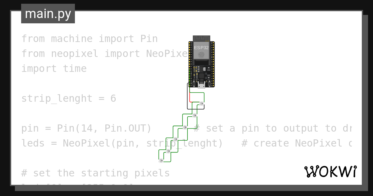 5 Leds Rotating Wokwi Esp32 Stm32 Arduino Simulator