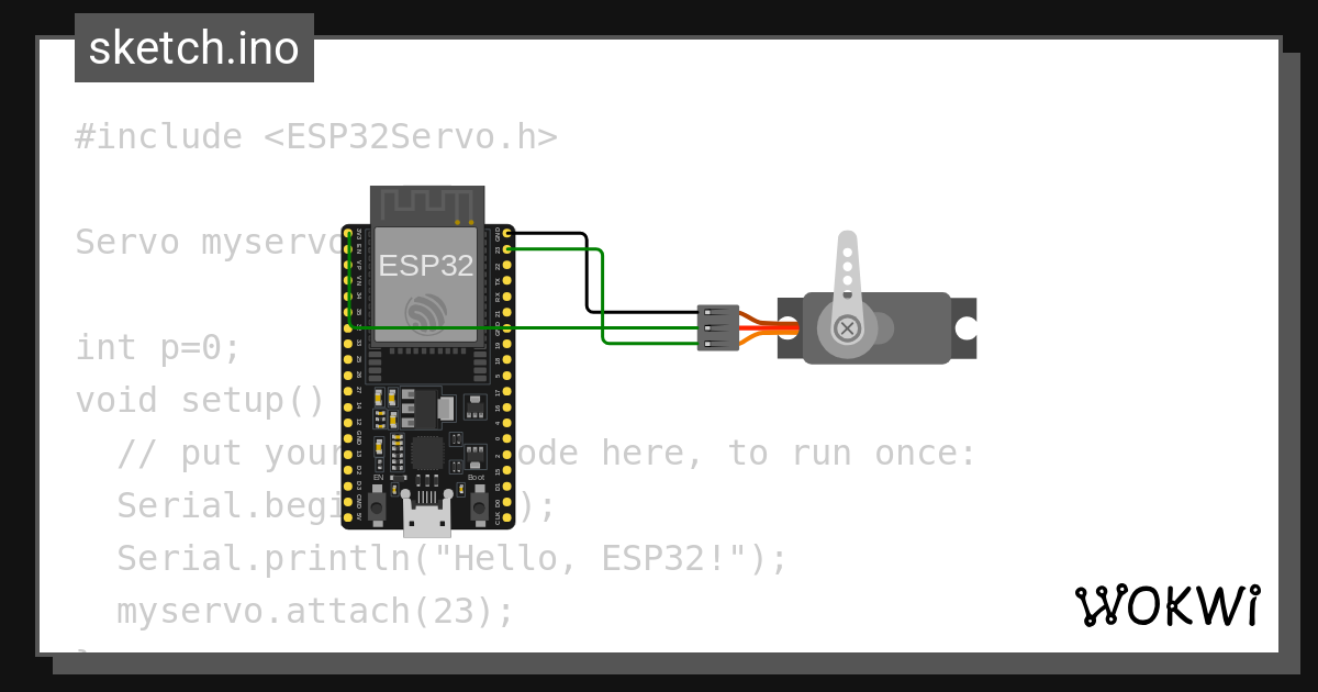Servo By Esp32 Wokwi Esp32 Stm32 Arduino Simulator 7962