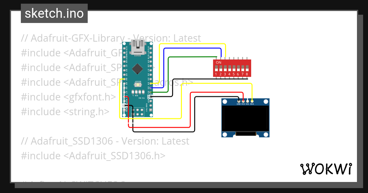 switch text display Copy (4) - Wokwi ESP32, STM32, Arduino Simulator