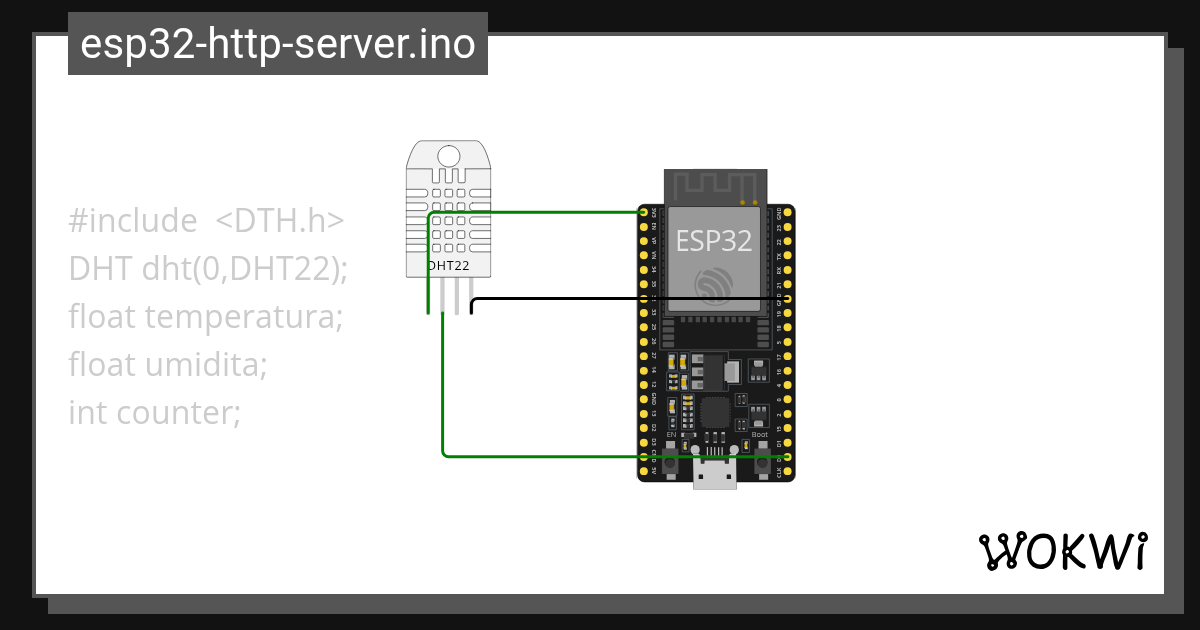 DHT22 - Wokwi ESP32, STM32, Arduino Simulator