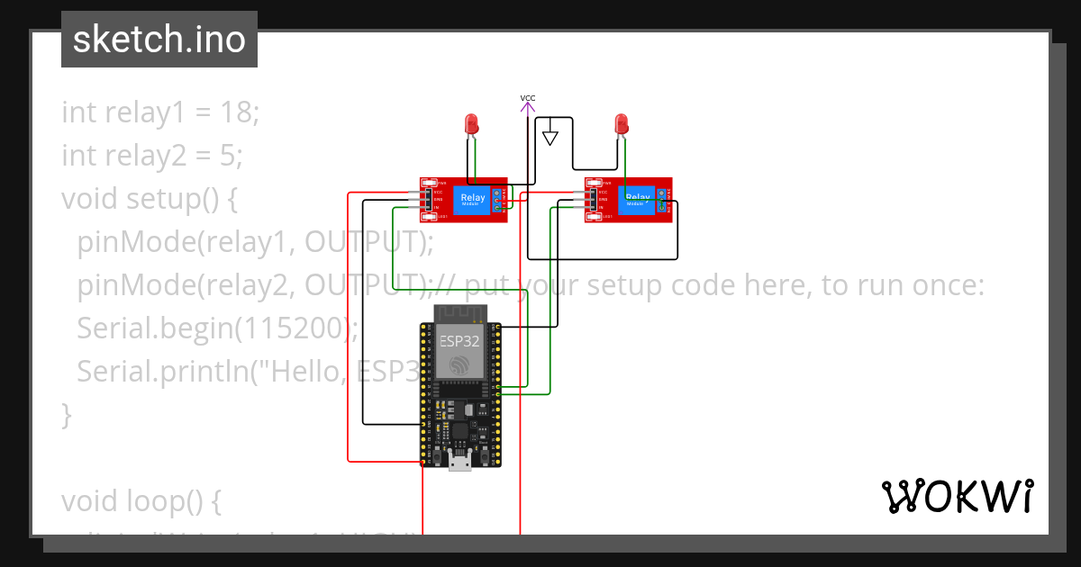 Relay - Wokwi ESP32, STM32, Arduino Simulator