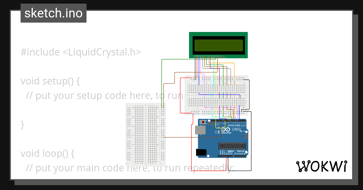 pantalla 16x2 - Wokwi ESP32, STM32, Arduino Simulator