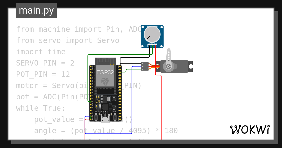 Servo With Potentiometer Wokwi Esp32 Stm32 Arduino Simulator 4876