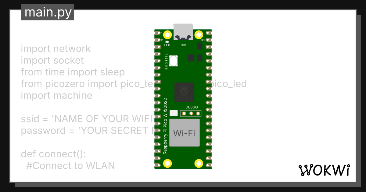 wifi led - Wokwi ESP32, STM32, Arduino Simulator