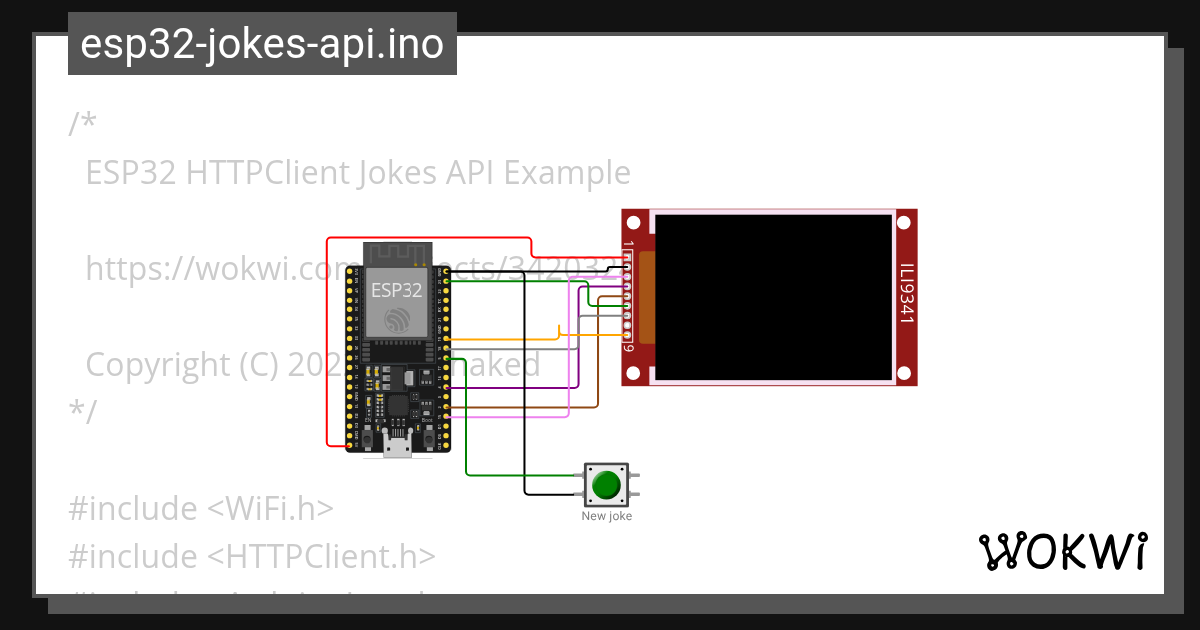 esp32-jokes-api.ino Copy - Wokwi ESP32, STM32, Arduino Simulator