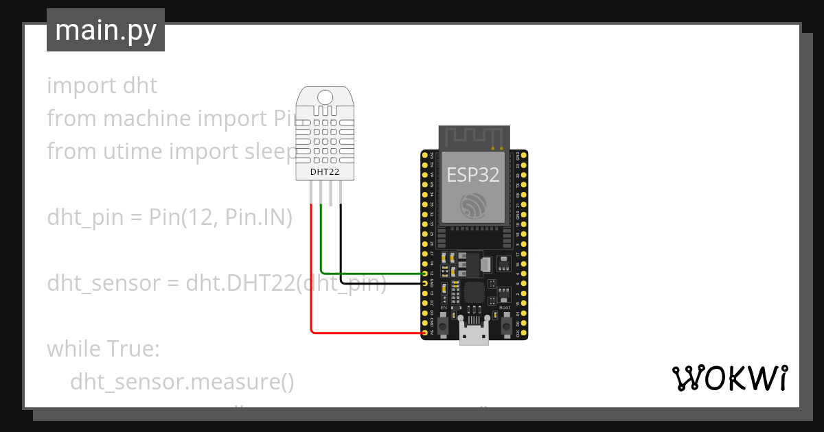 Lecture d'un Capteur de Température - Wokwi ESP32, STM32, Arduino Simulator