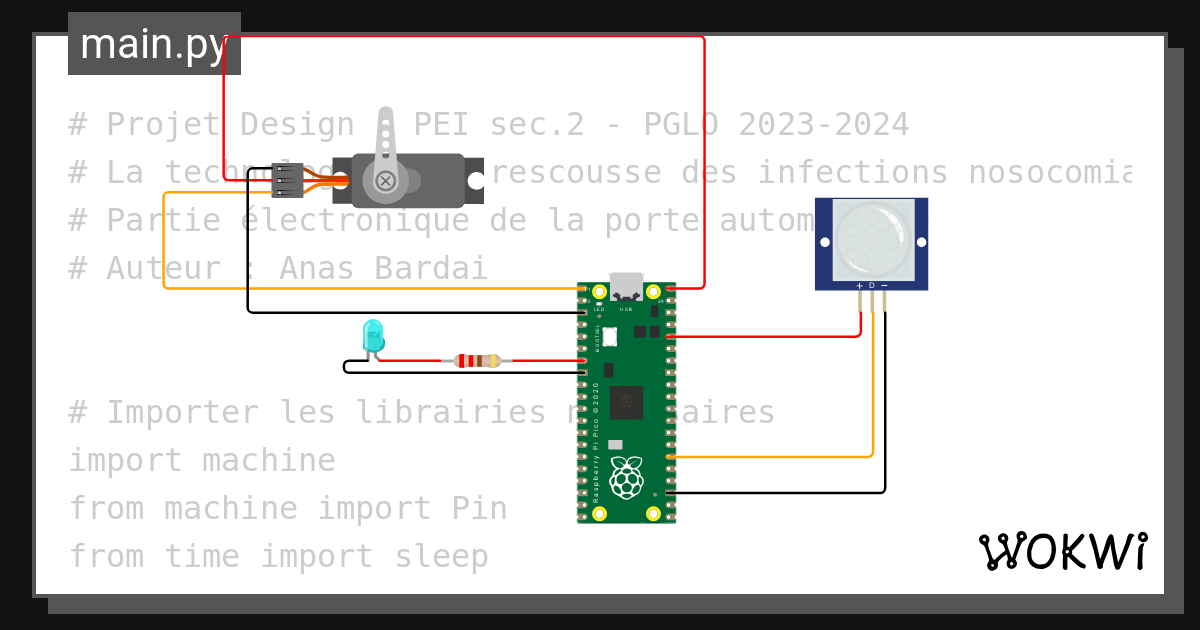 Micropython Pi Pico Led Detecteur De Mouvement Wokwi Esp32 Stm32 Arduino Simulator