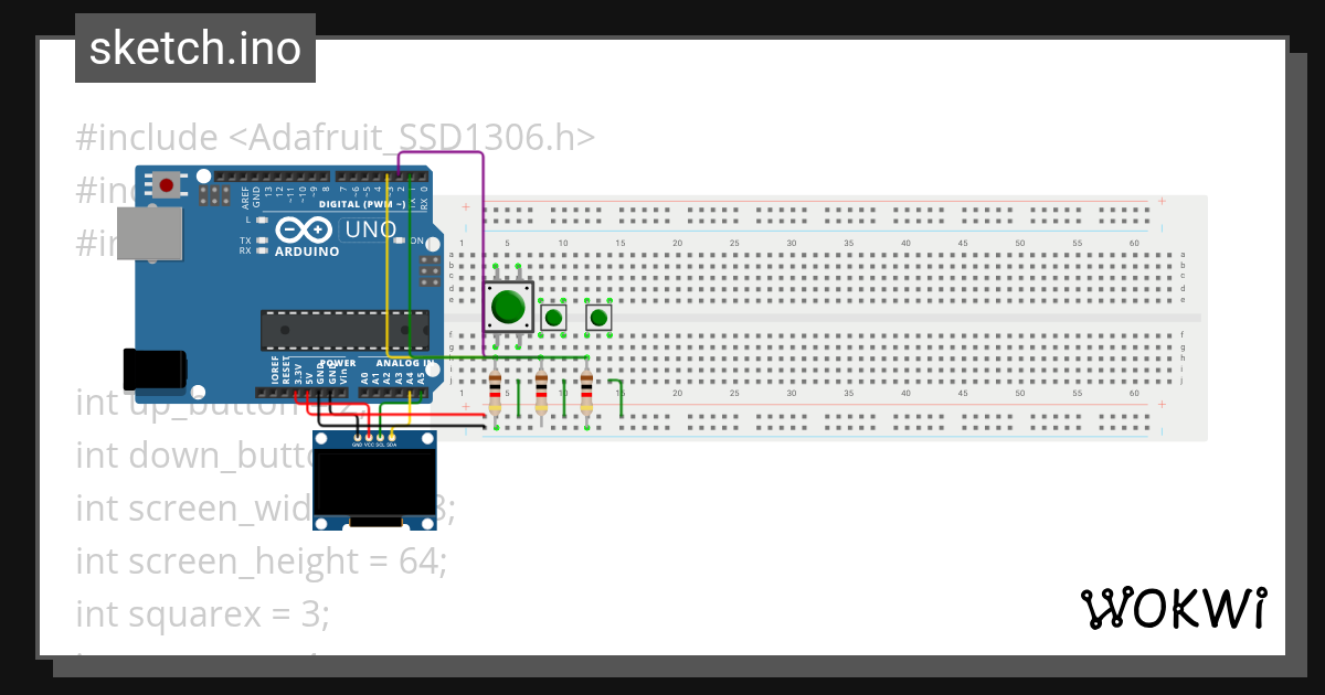 OLED Screen Starting Code Copy - Wokwi ESP32, STM32, Arduino Simulator