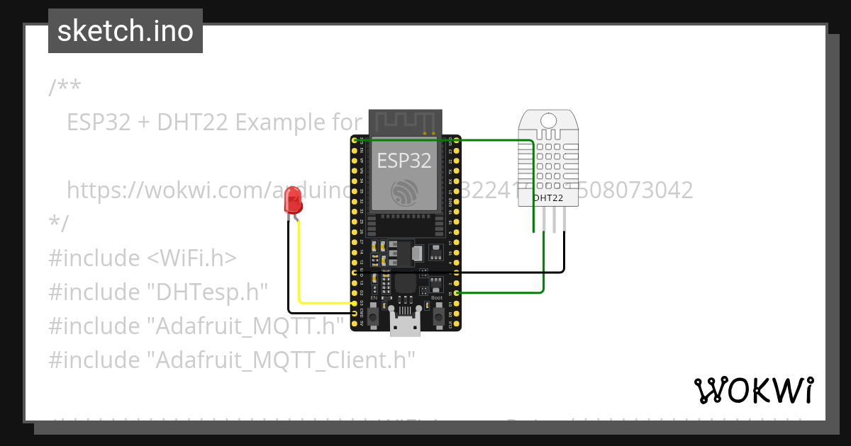 mqtt + adafruit.io - Wokwi ESP32, STM32, Arduino Simulator
