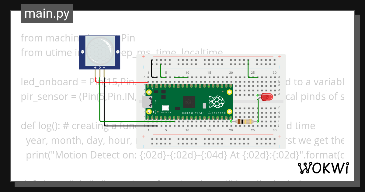 Motion Led Copy - Wokwi ESP32, STM32, Arduino Simulator