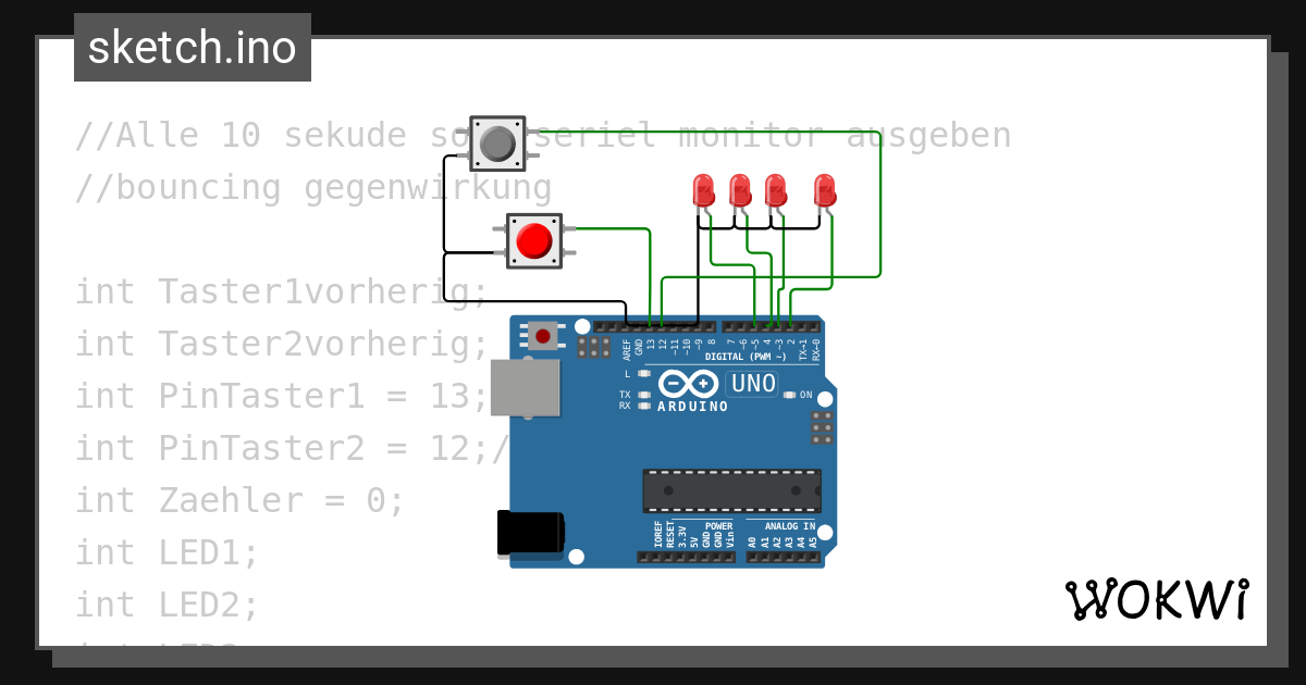Binärled Wokwi Esp32 Stm32 Arduino Simulator