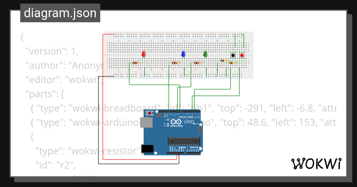 3_leds_mit_2_tasern - Wokwi ESP32, STM32, Arduino Simulator