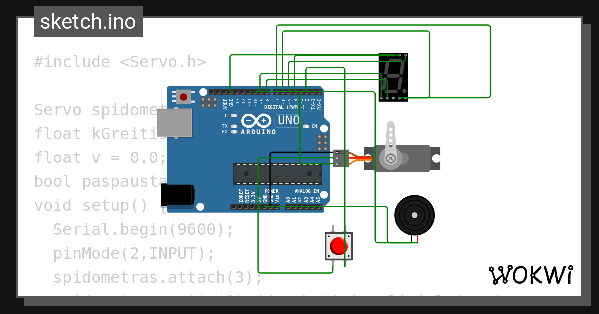 Darbas Su Spidometru Wokwi Esp32 Stm32 Arduino Simulator