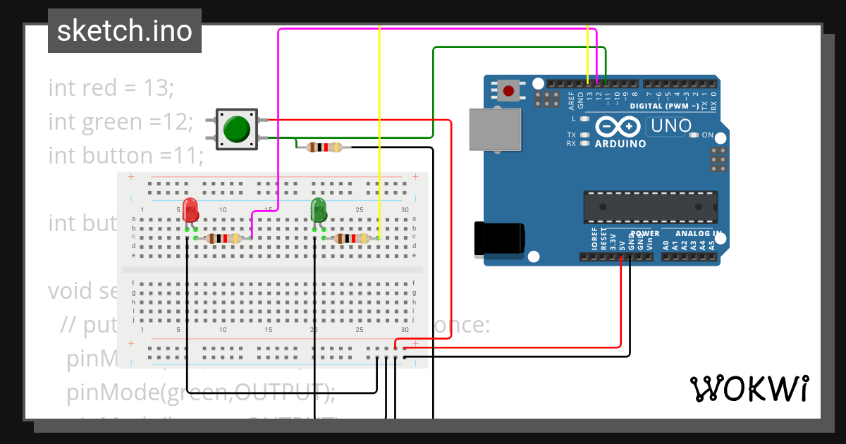 3 Pushbutton Wokwi Esp32 Stm32 Arduino Simulator 