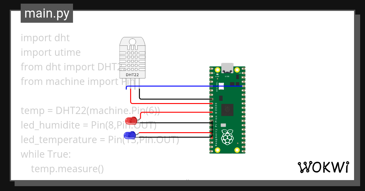 Humidité Temperatre Wokwi Esp32 Stm32 Arduino Simulator 1301