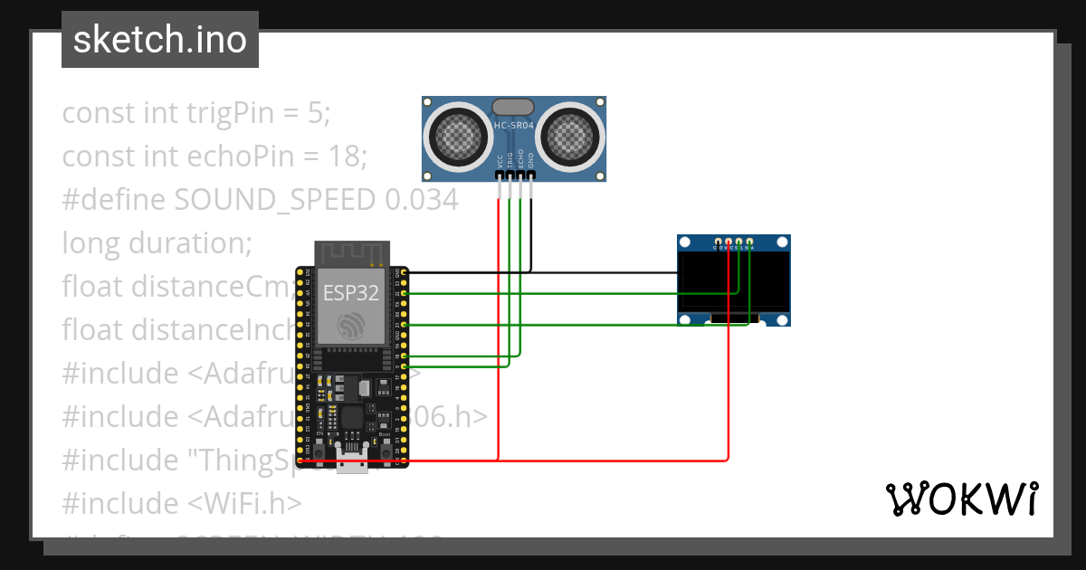 Ultrasonic Sensor Wokwi Esp32 Stm32 Arduino Simulator 