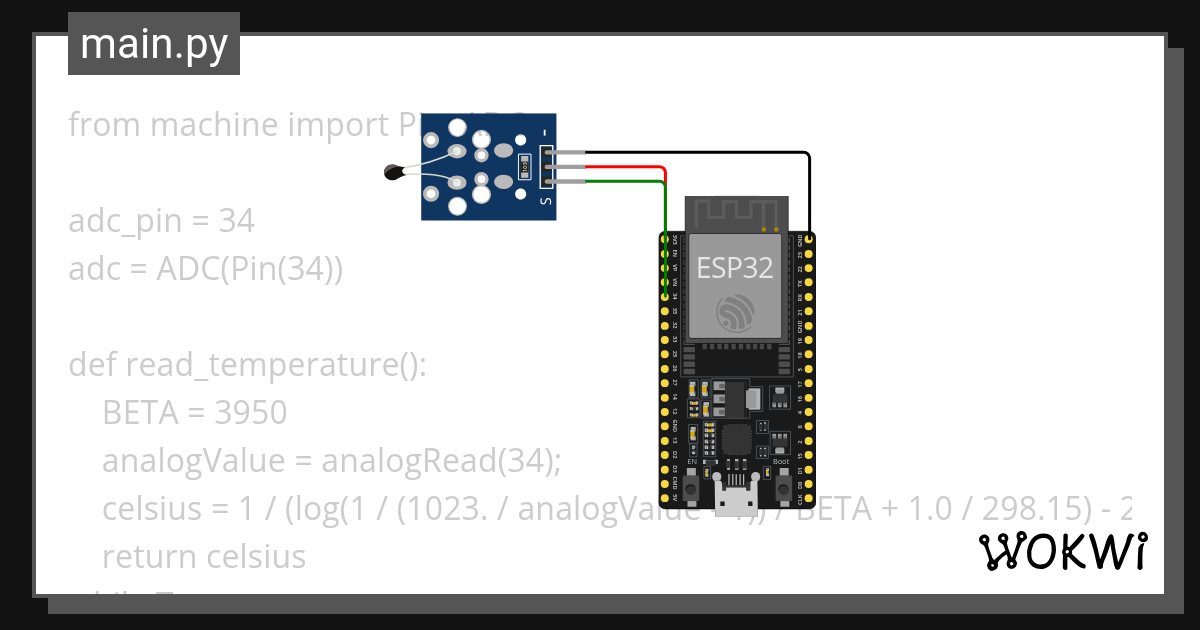 NTC Test - Wokwi ESP32, STM32, Arduino Simulator