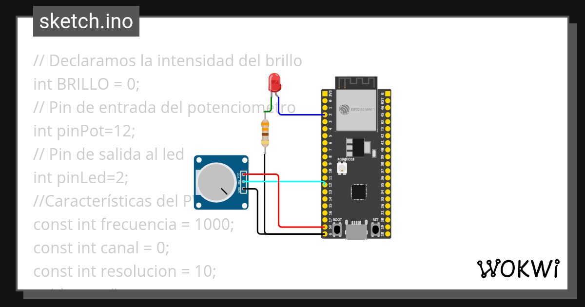 EJERCICIO #1 POTENCIOMETRO - Wokwi ESP32, STM32, Arduino Simulator