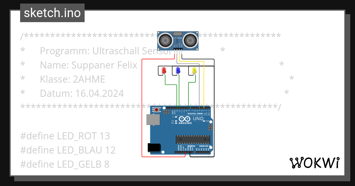 Ultraschallsensor Wokwi Esp32 Stm32 Arduino Simulator 