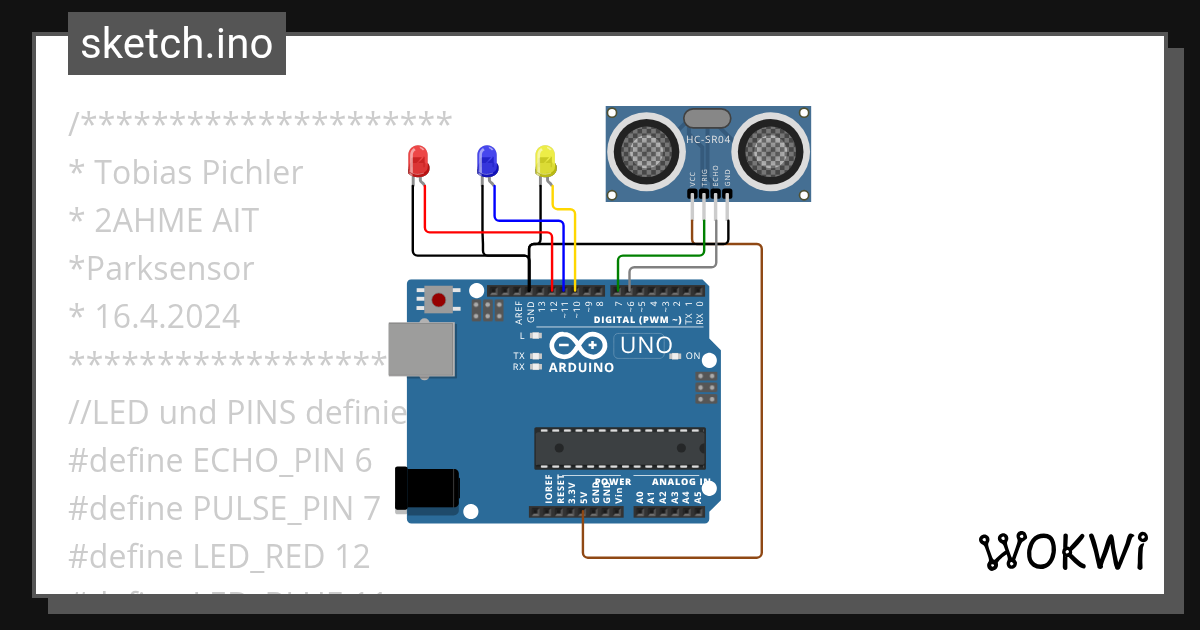 Parksensor - Wokwi ESP32, STM32, Arduino Simulator