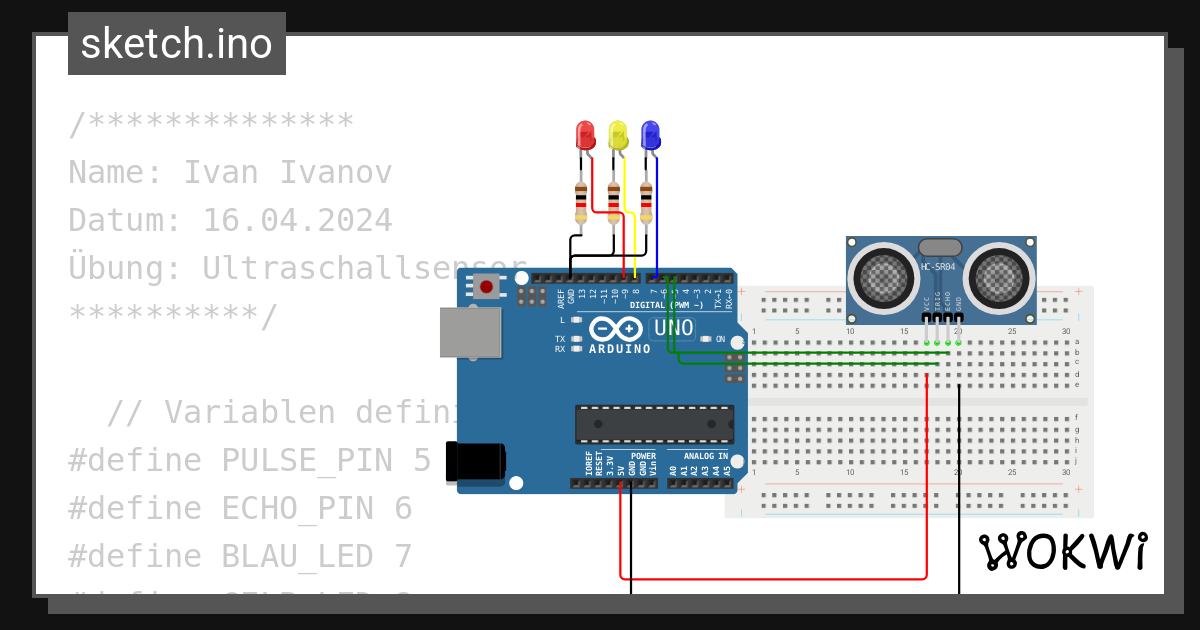 Ultraschallsensor Wokwi Esp32 Stm32 Arduino Simulator