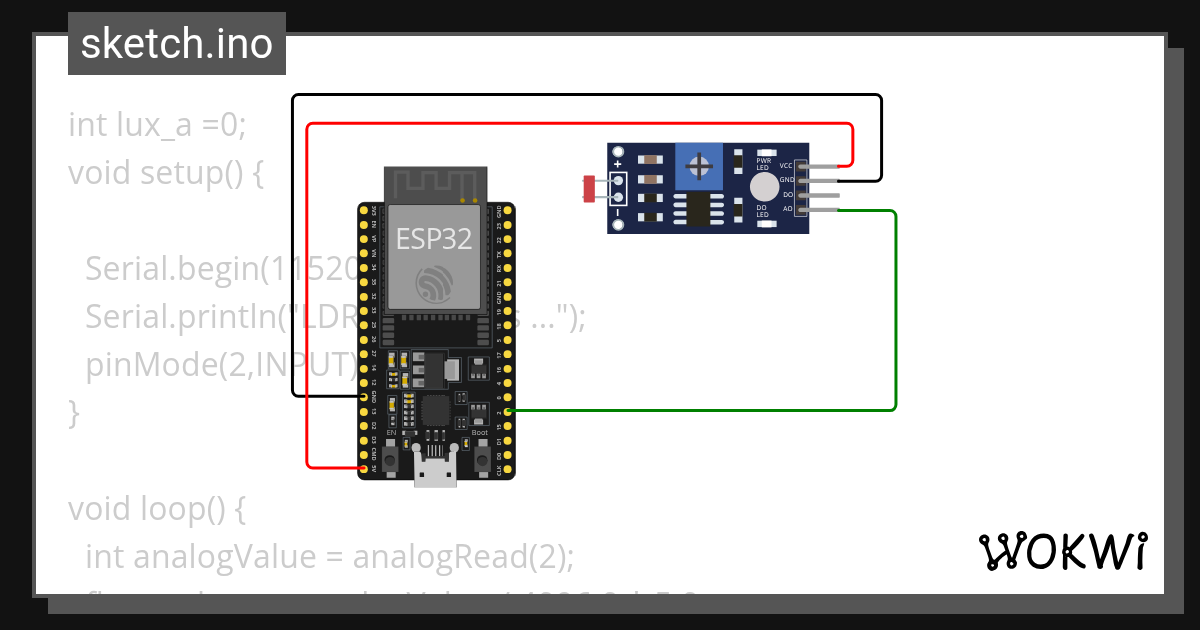 ldr - Wokwi ESP32, STM32, Arduino Simulator