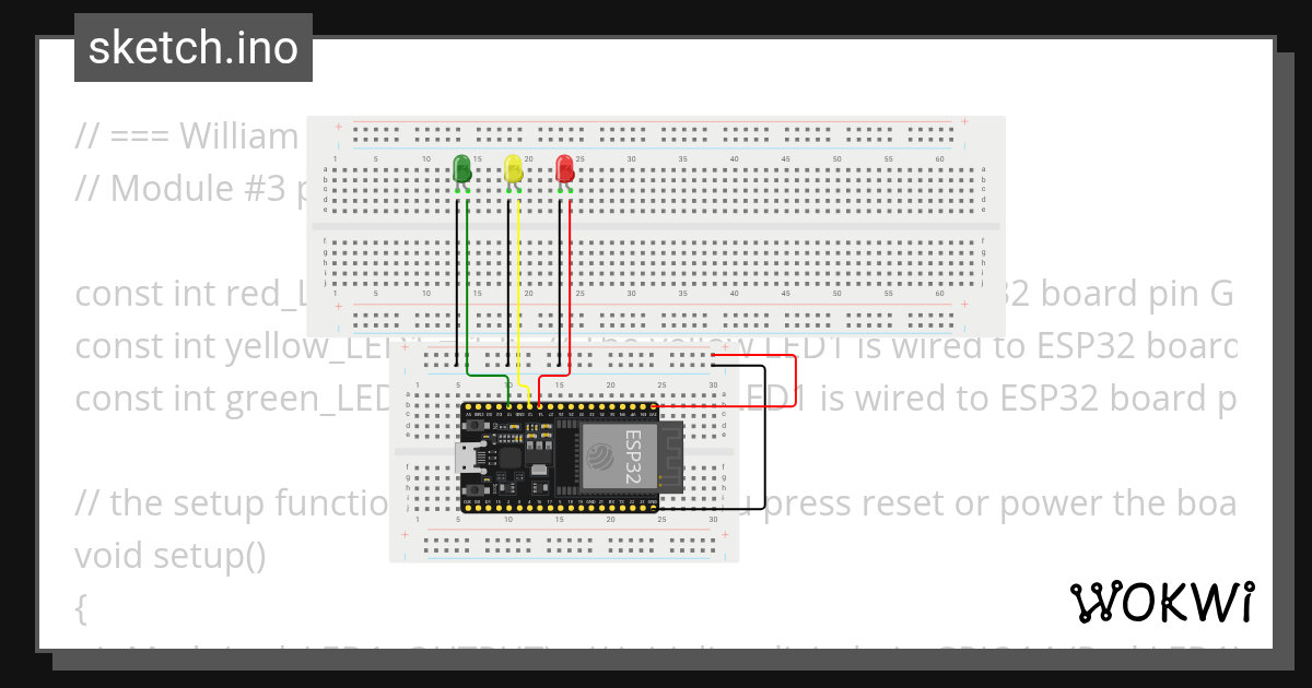 Module 2 William Soria - Wokwi ESP32, STM32, Arduino Simulator
