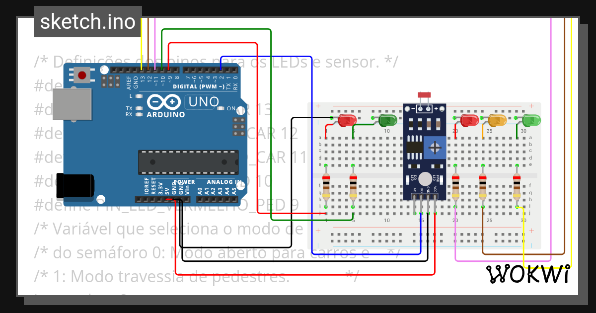SEMAFARO INTELIGENTE IR COM LEDS Copy - Wokwi ESP32, STM32, Arduino Simulator