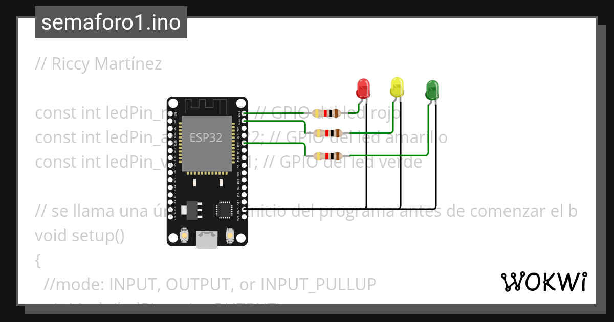 Laboratorio 1 Riccy Martínez - Wokwi ESP32, STM32, Arduino Simulator